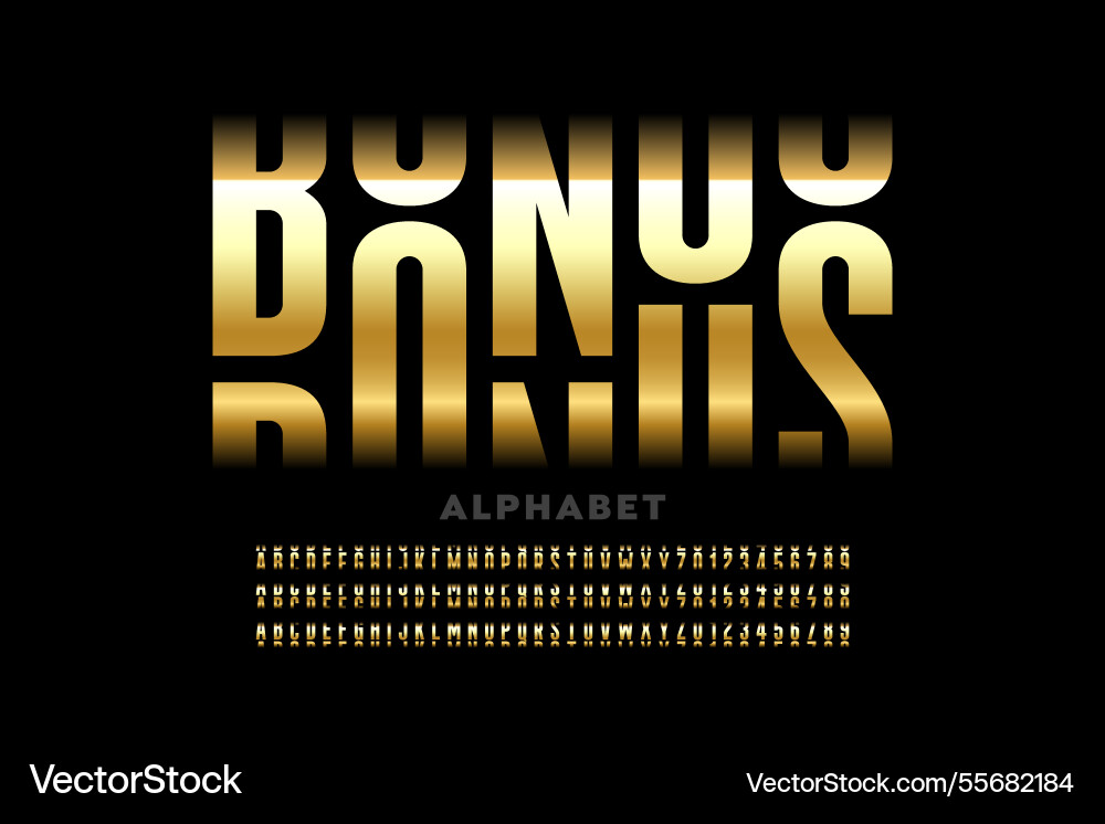 Bonus casino slot machine style font design – Royalty-Free Vector ...