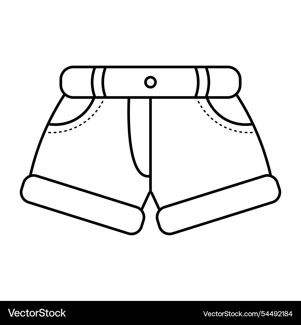 Casual shorts outline Royalty Free Vector Image