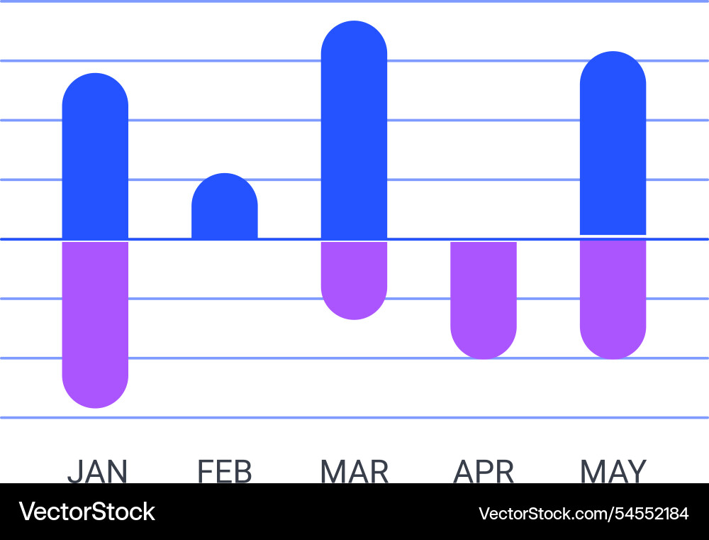 Colorful diagram positive and Royalty Free Vector Image