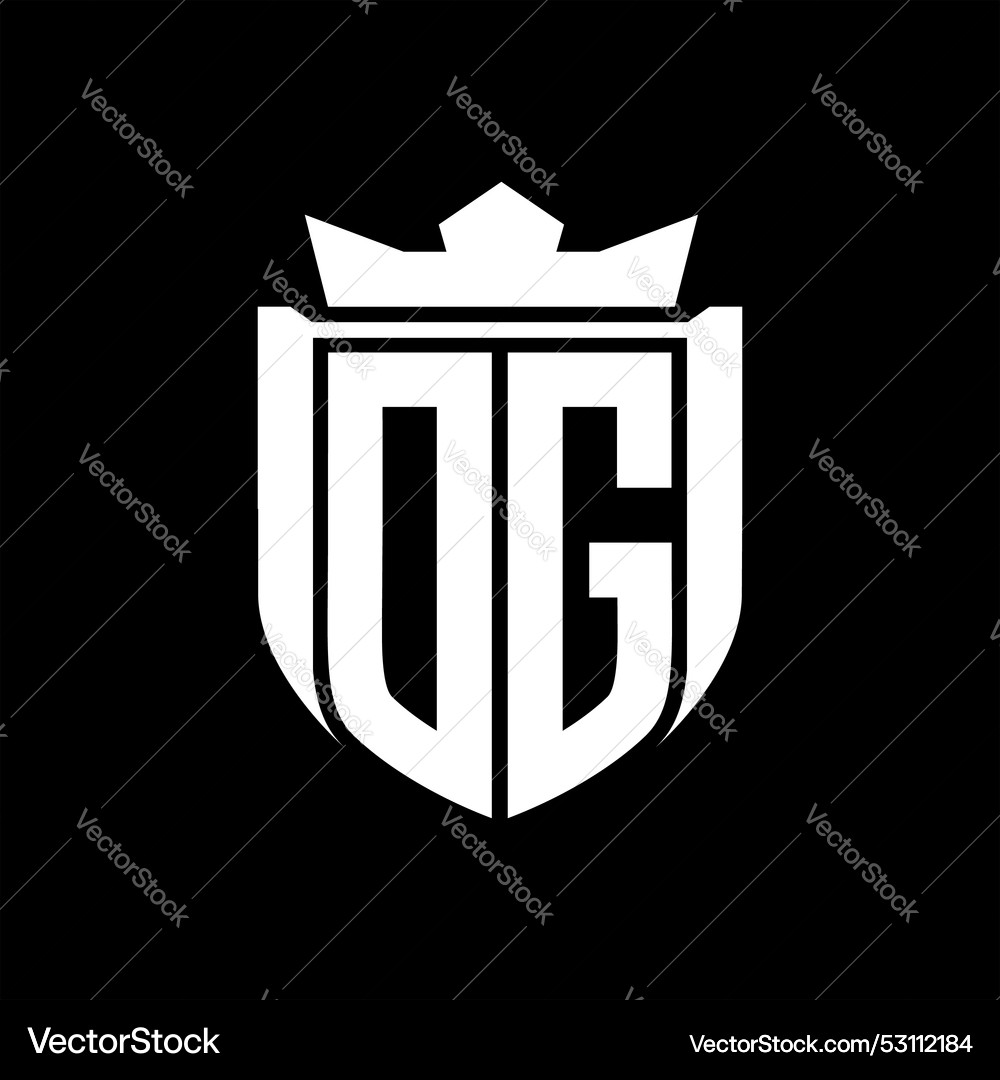 Dg letter logo shield shape inside badge Vector Image