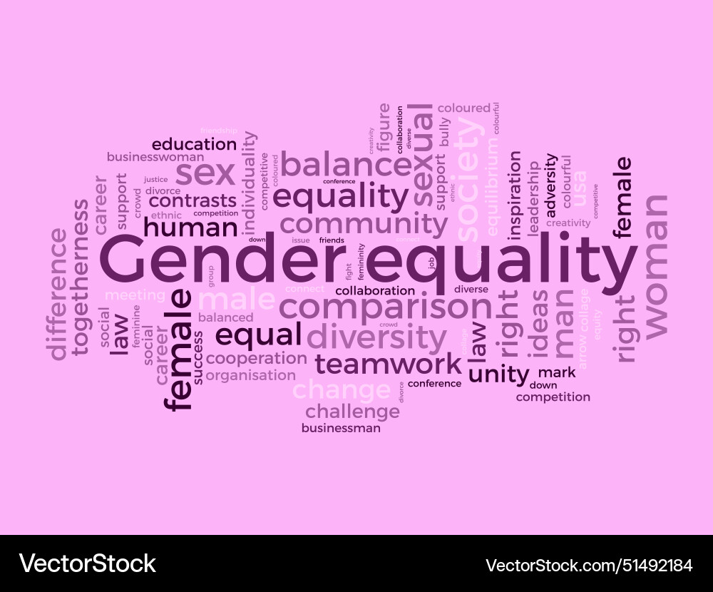 Gender equality word cloud template Royalty Free Vector