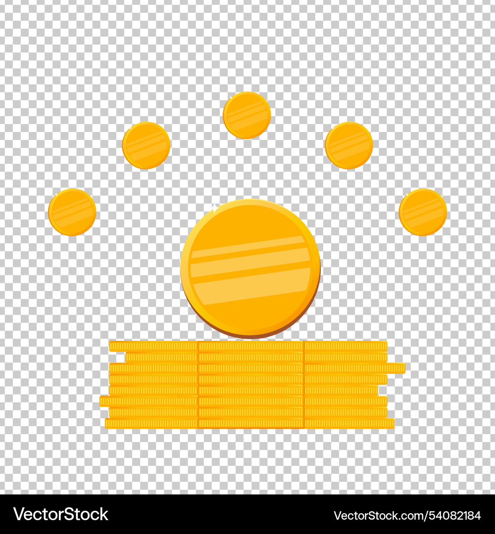Gold coins stack on transparent background Vector Image