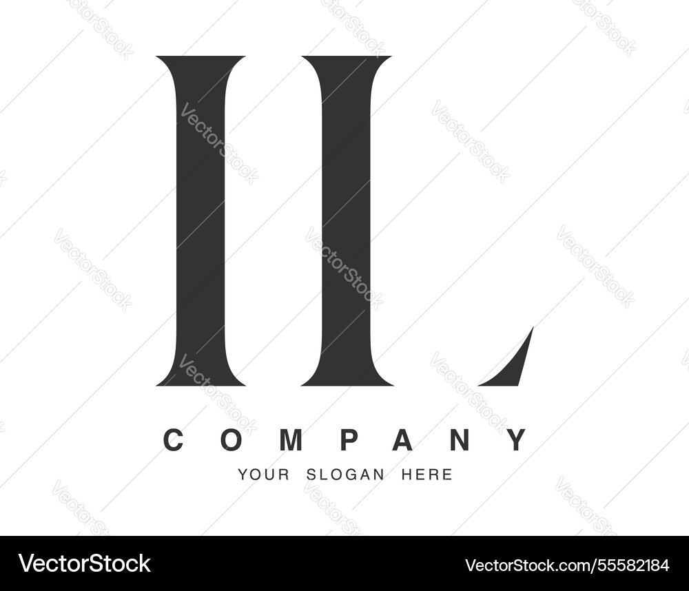 Il logo design initial letter i and l serif font Vector Image