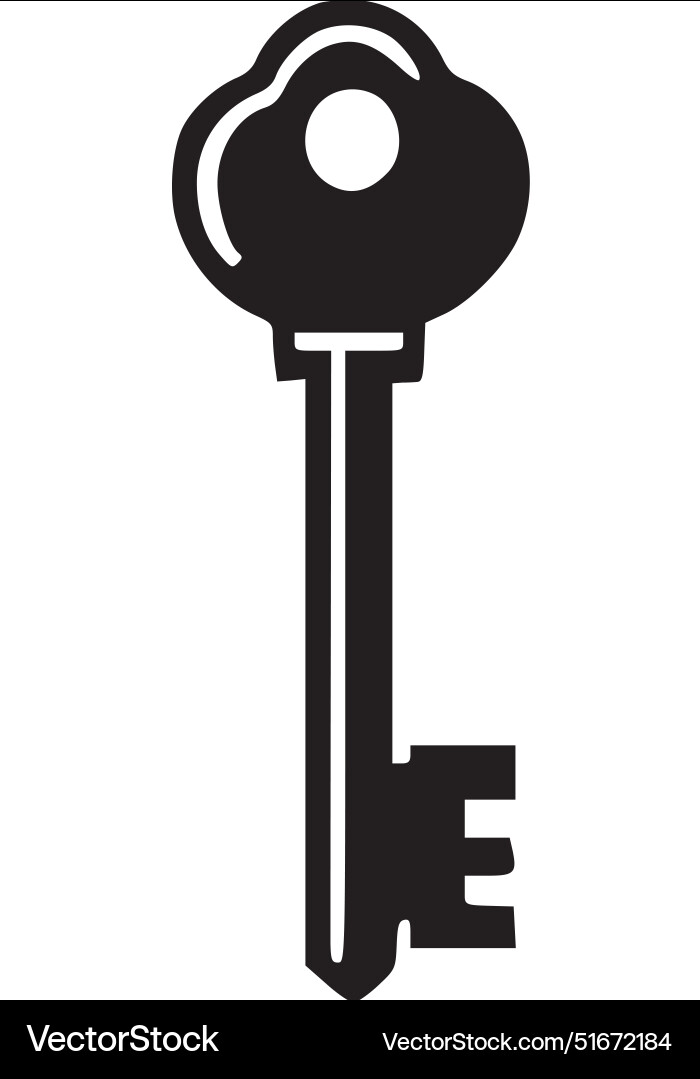 Key - minimalist and flat logo Royalty Free Vector Image