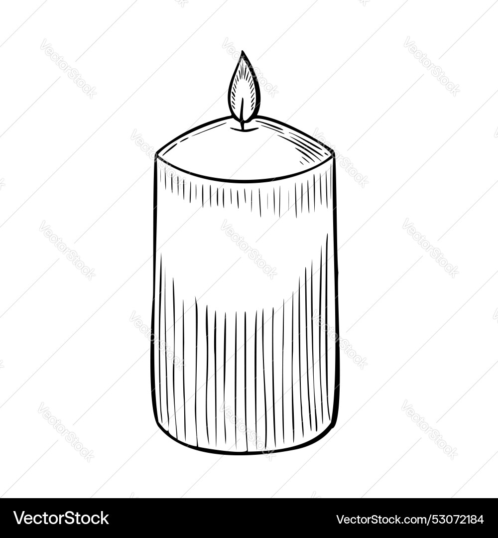 Lighting candle with flame Royalty Free Vector Image