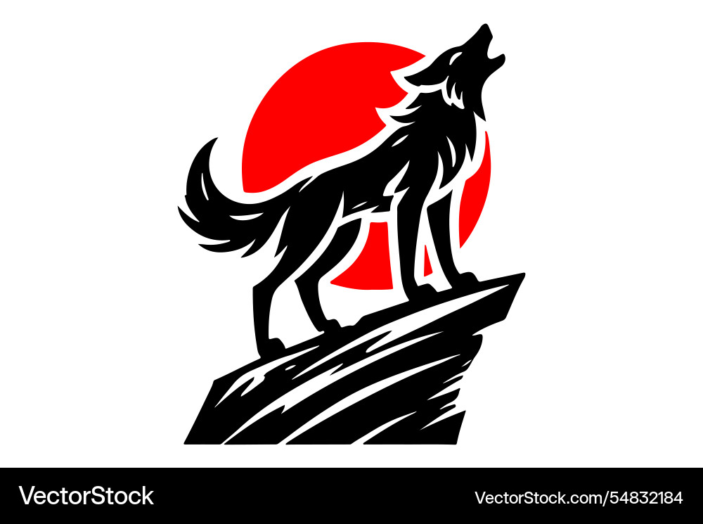 Lone wolf silhouette Royalty Free Vector Image