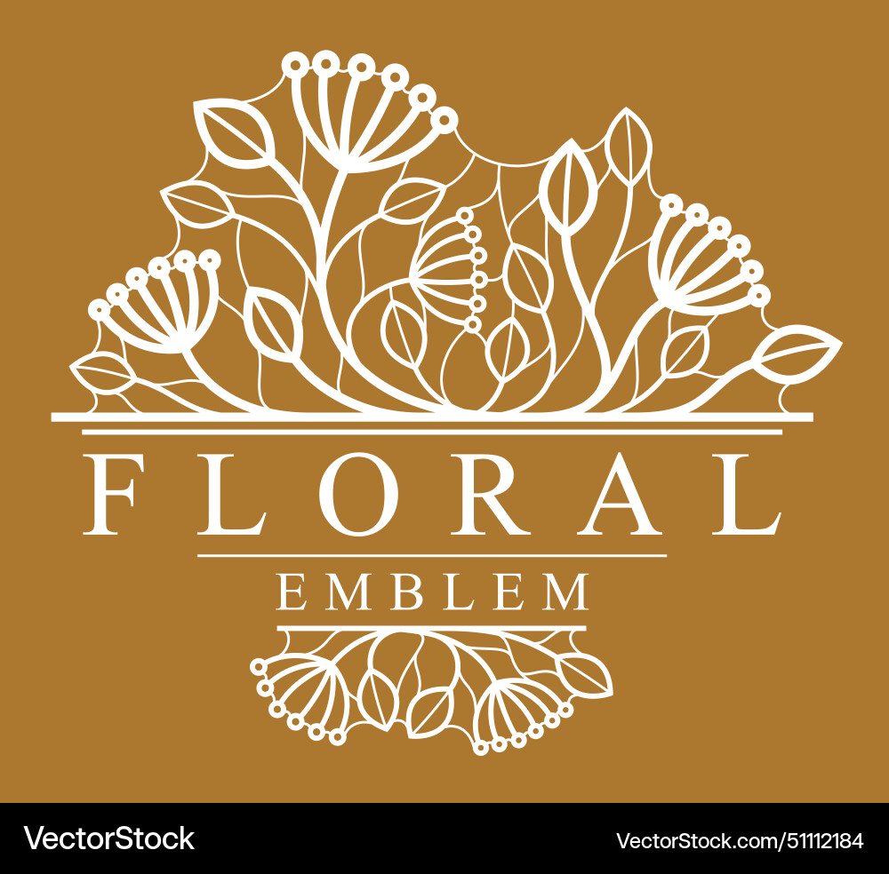 Luxury classic style elegant floral emblem Vector Image