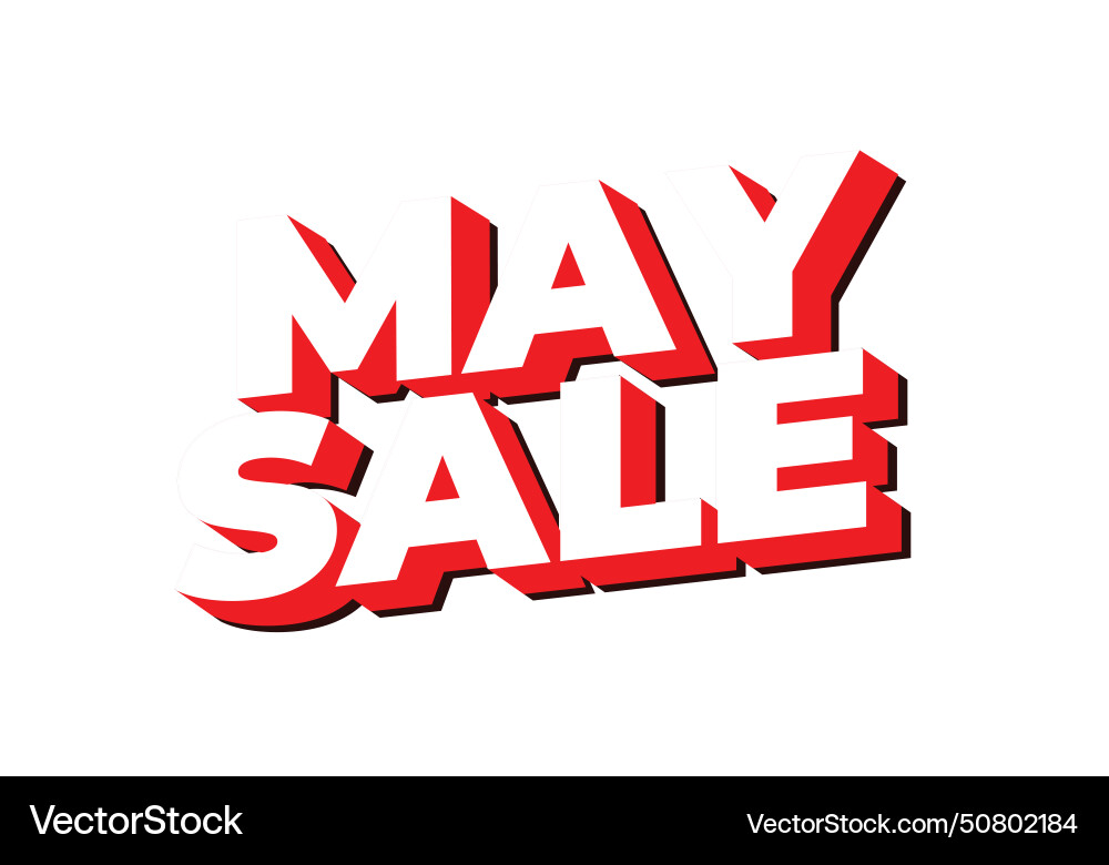 May sale text effect in 3 dimensions style Vector Image
