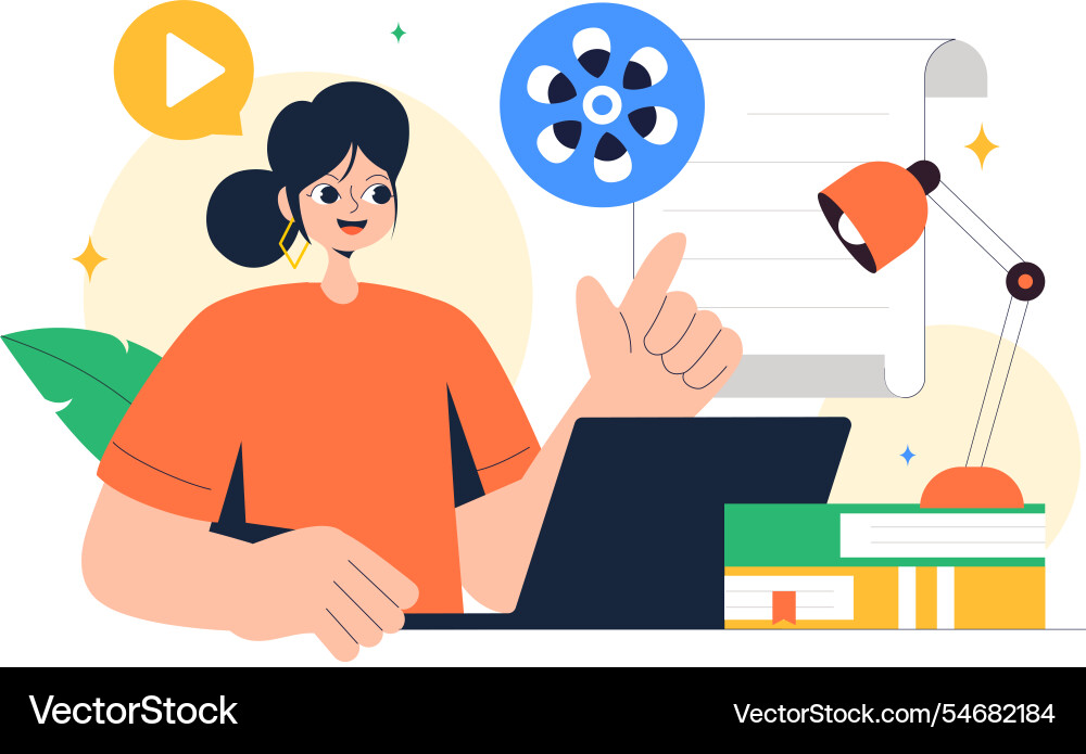 Screenwriter featuring a professional writer Vector Image