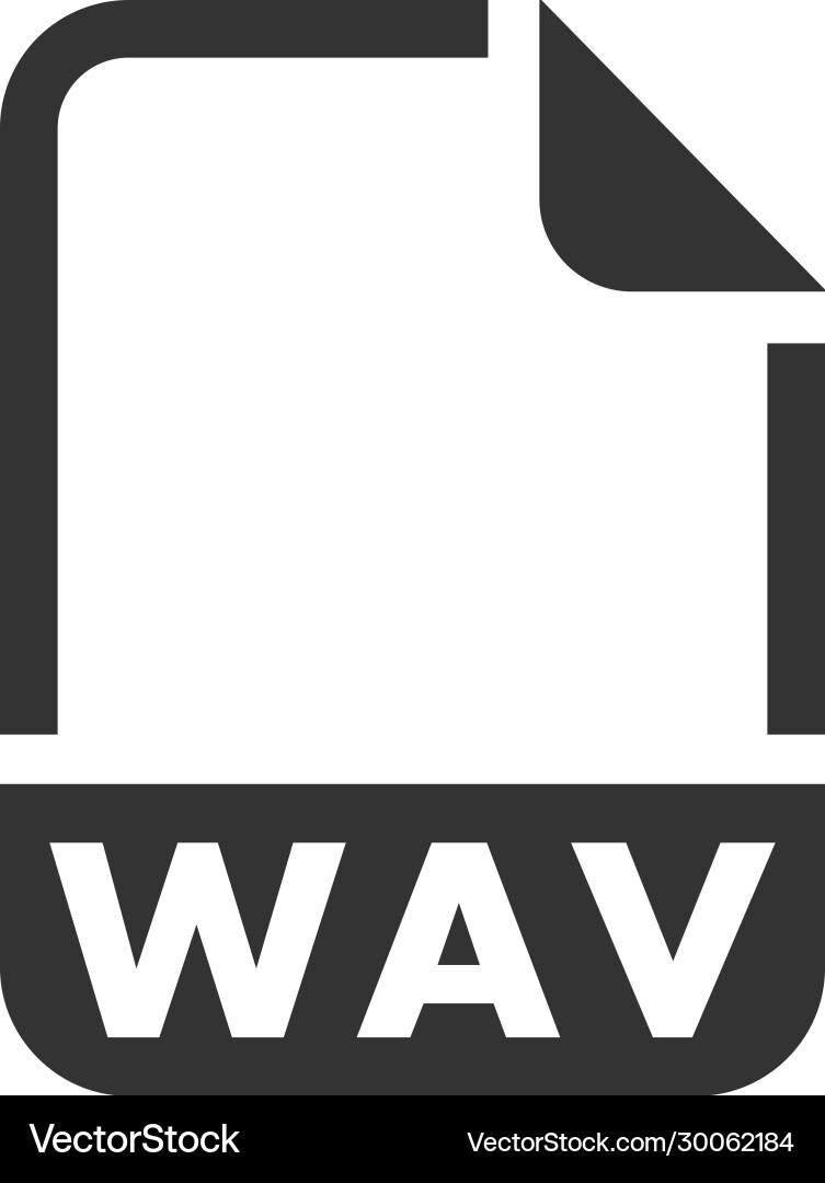 Wav file format icon Royalty Free Vector Image