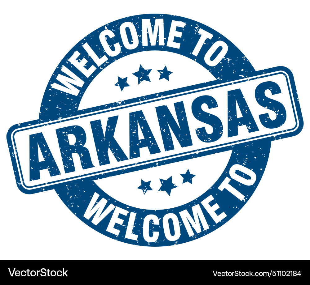 Welcome to arkansas stamp round sign Royalty Free Vector