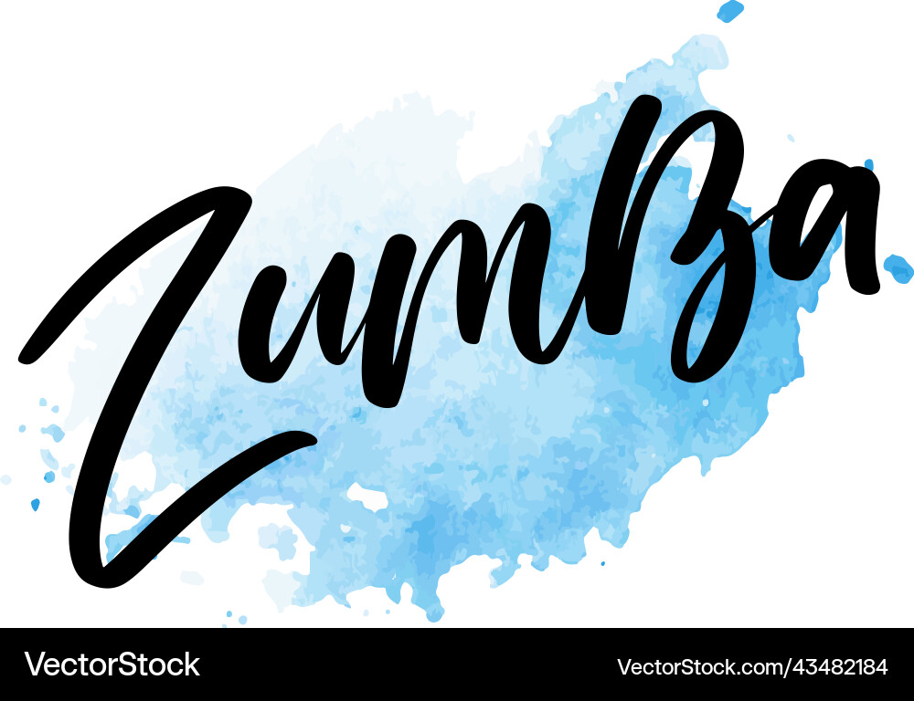 Zumba dance studio text calligraphy word banner Vector Image