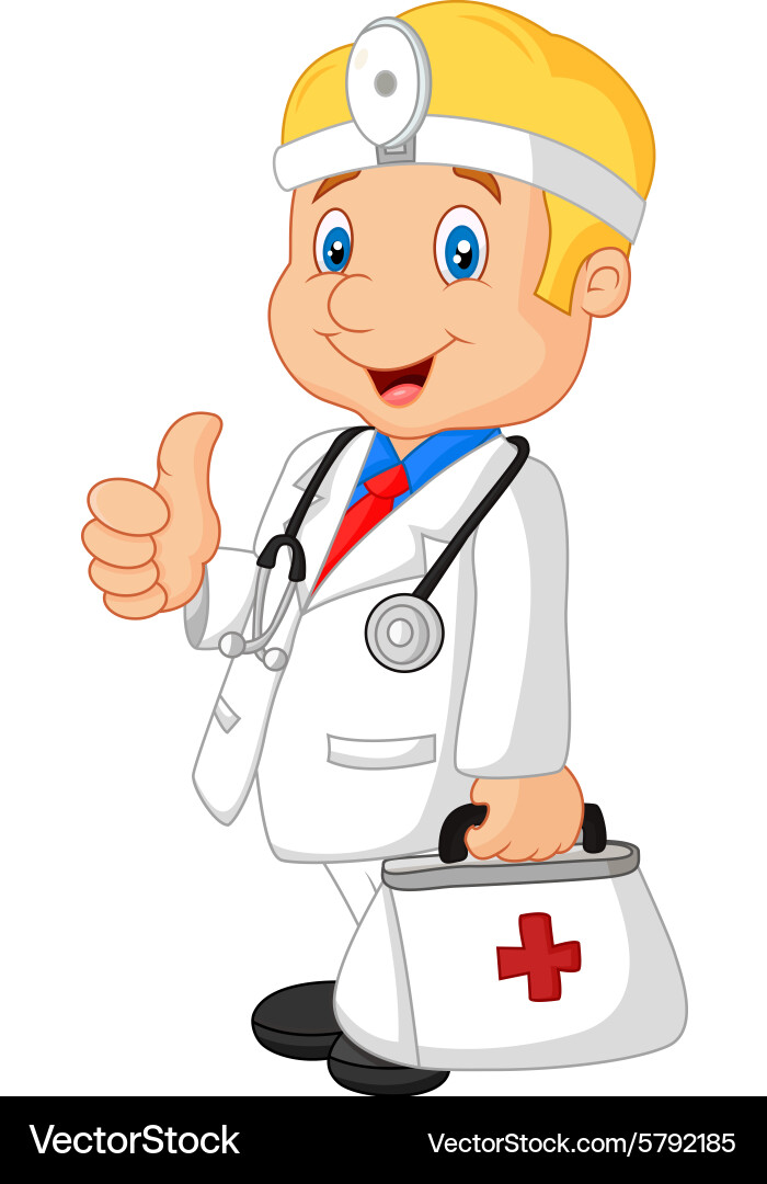 A doctor happy Royalty Free Vector Image - VectorStock