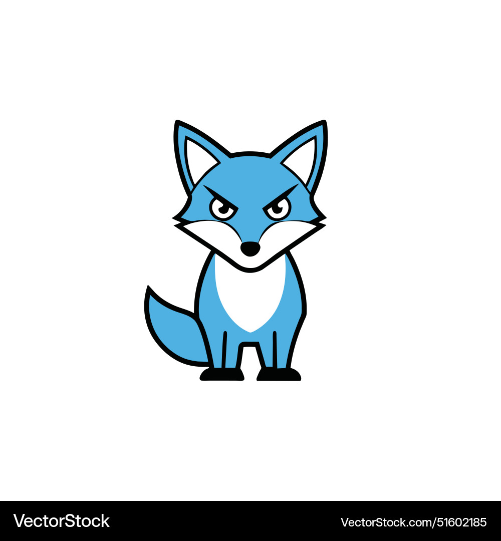 Arctic fox angry icon Royalty Free Vector Image