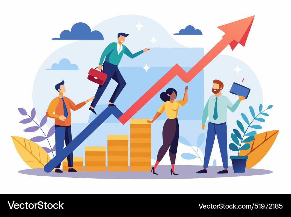Business team building growth strategy Royalty Free Vector