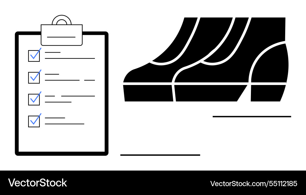 Checklist with tasks completed next to iconic Vector Image