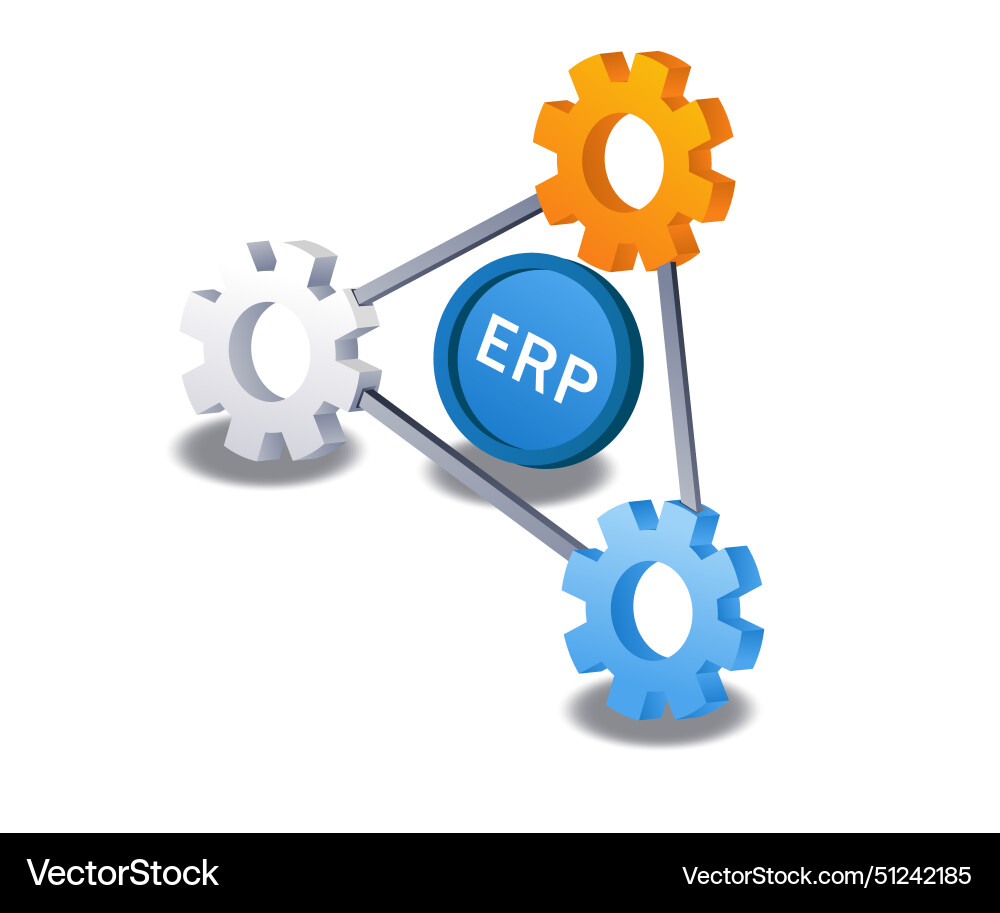 Erp business application symbol infographic 3d Vector Image