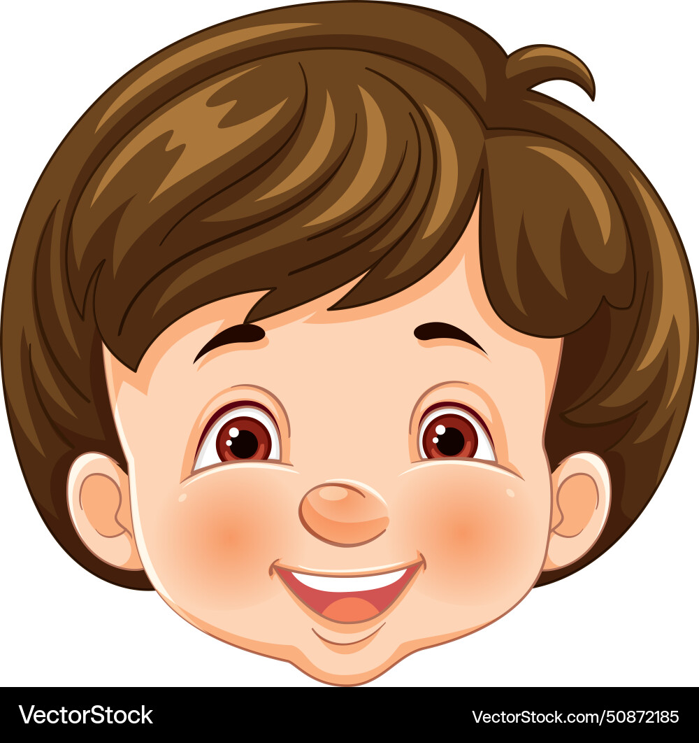 Graphic of a smiling young boy Royalty Free Vector Image