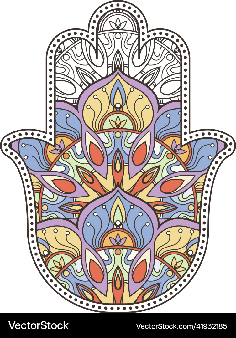 Hand with oriental ornament traditional middle Vector Image