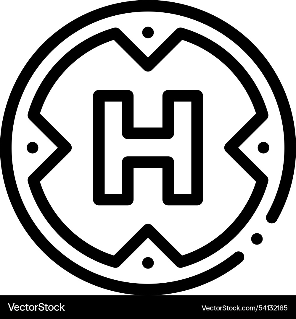 Helipad icon thin linear style design isolated Vector Image