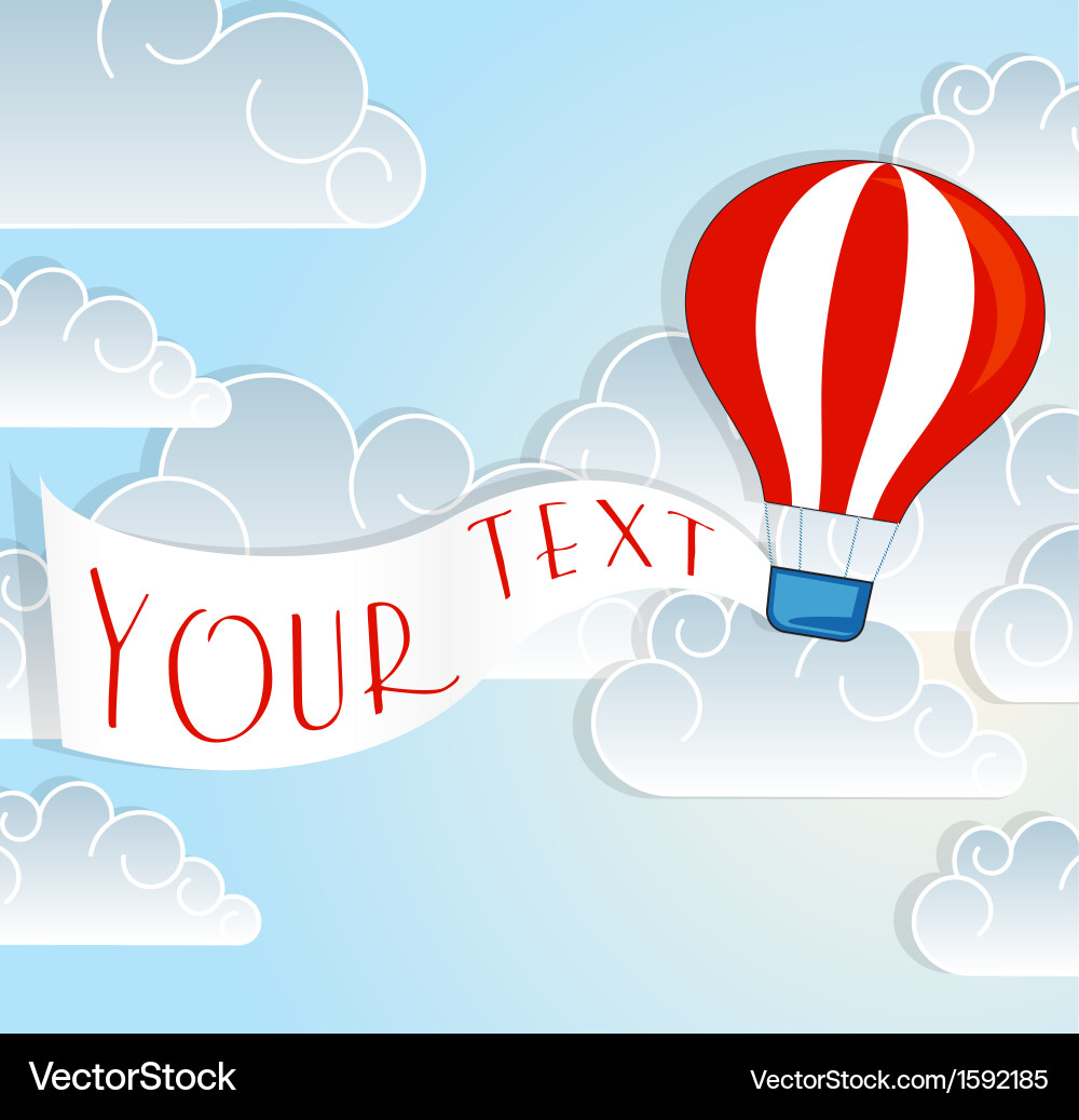 Hot air balloon sign with text banner Royalty Free Vector