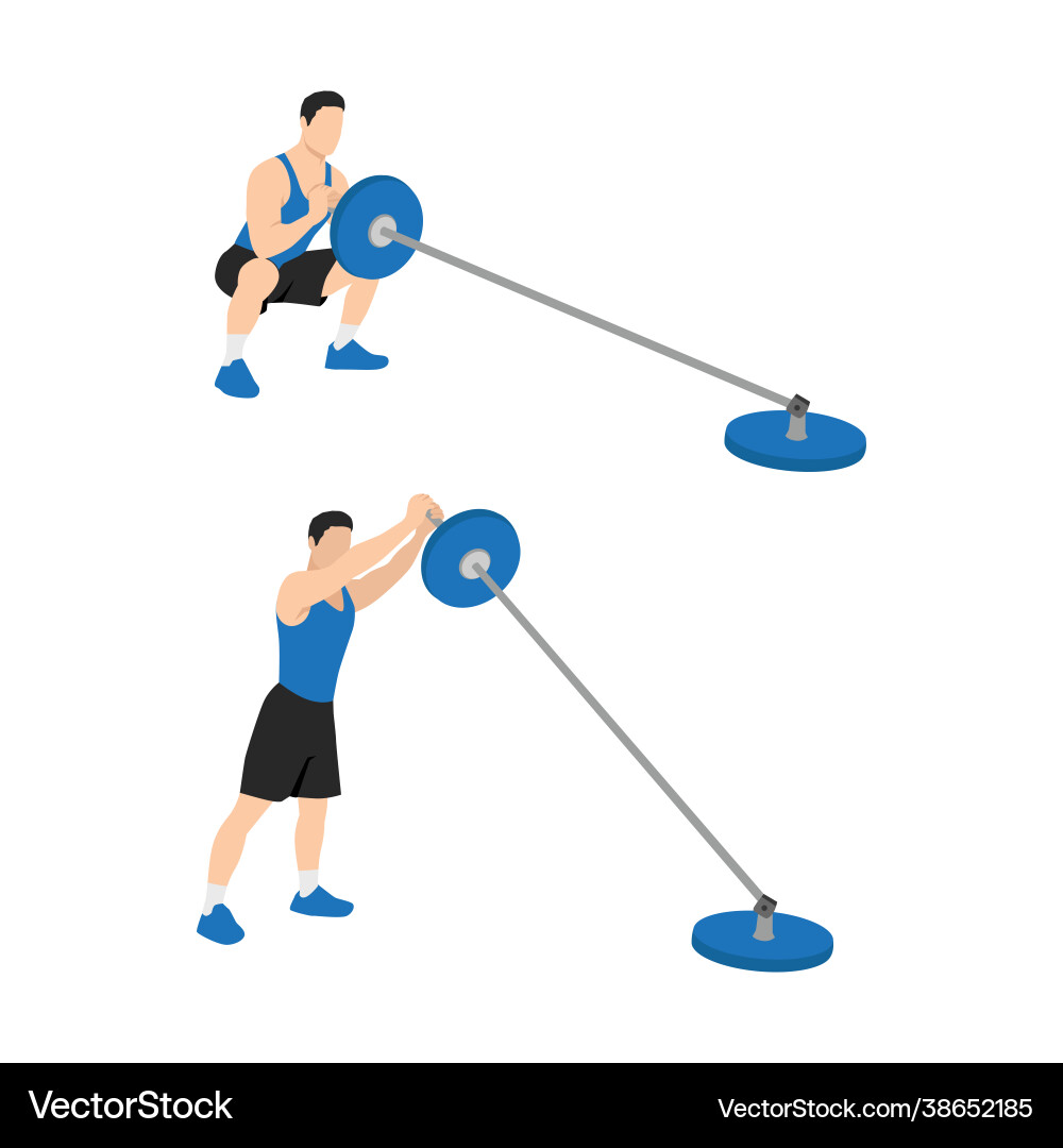 Landmine T-Bar Press - Exercise Guide Royalty Free Vector