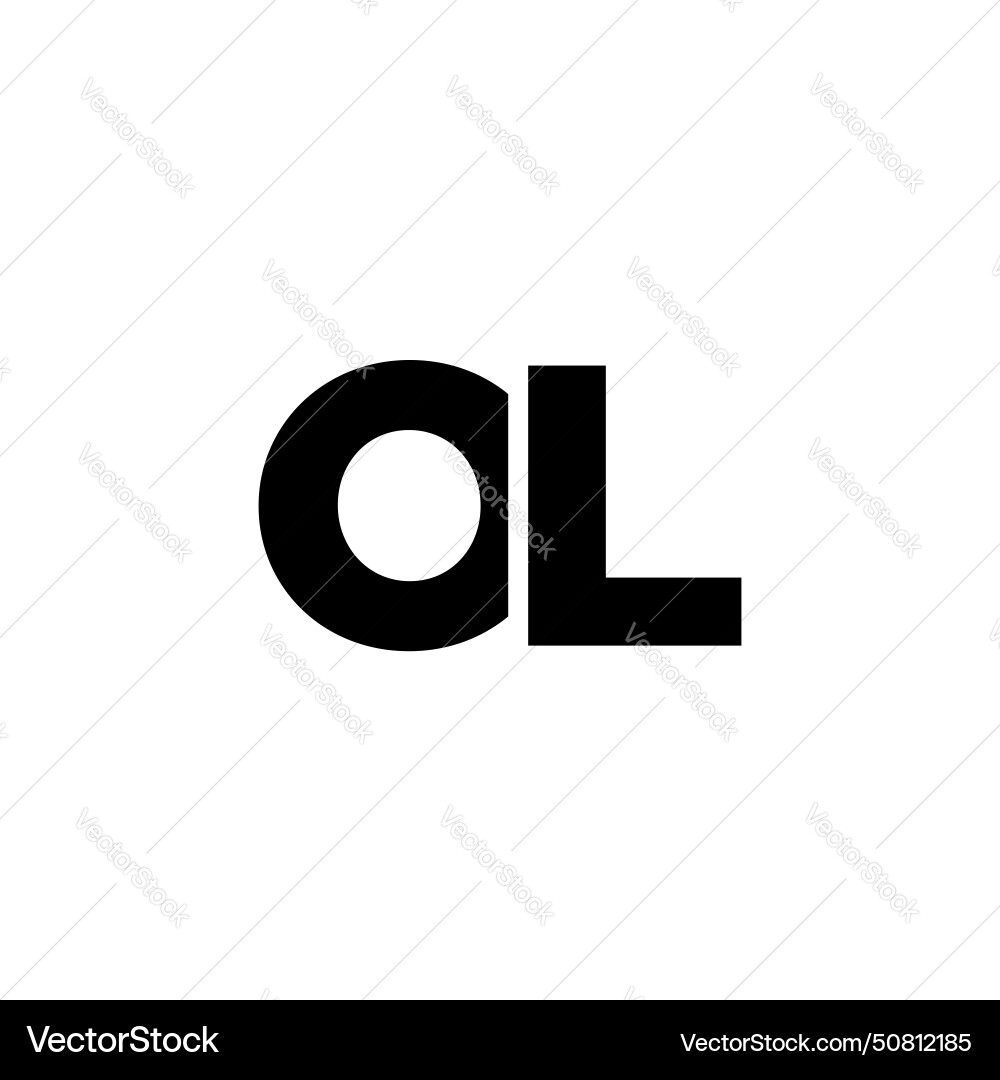 Letter o and l ol logo design template minimal Vector Image