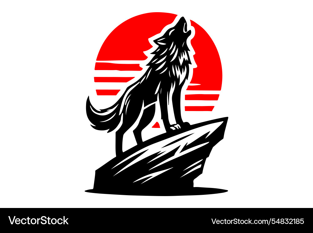 Lone wolf silhouette Royalty Free Vector Image