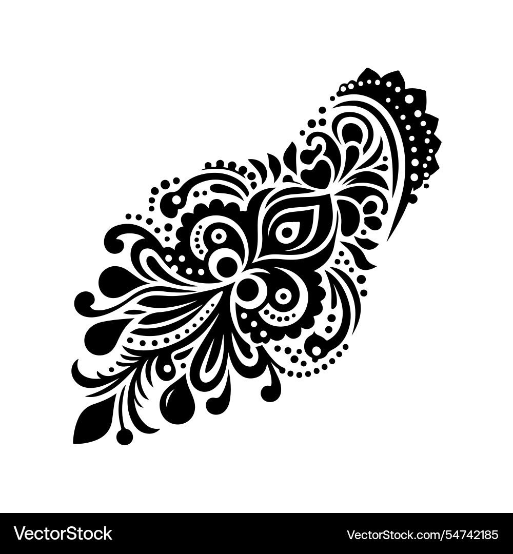 Mehendi silhouette Royalty Free Vector Image - VectorStock