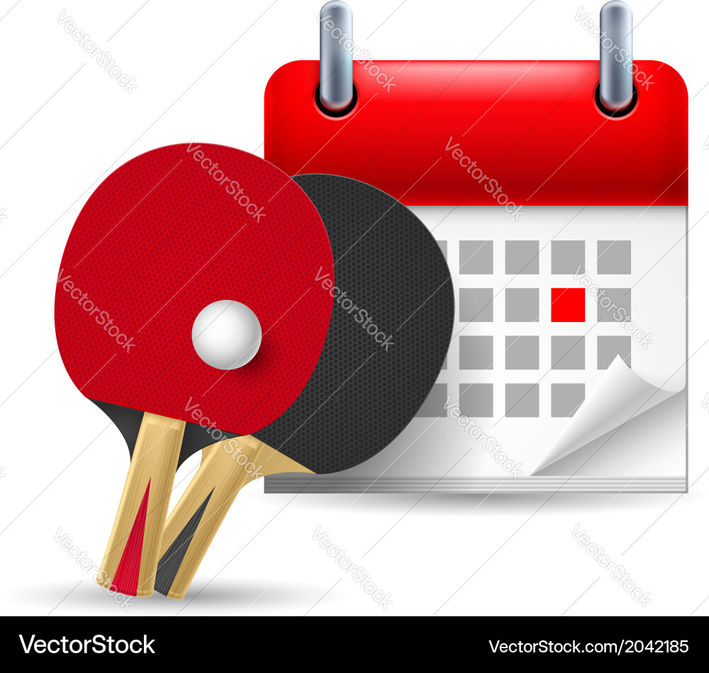 Ping Pong and Calendar Royalty Free Vector Image