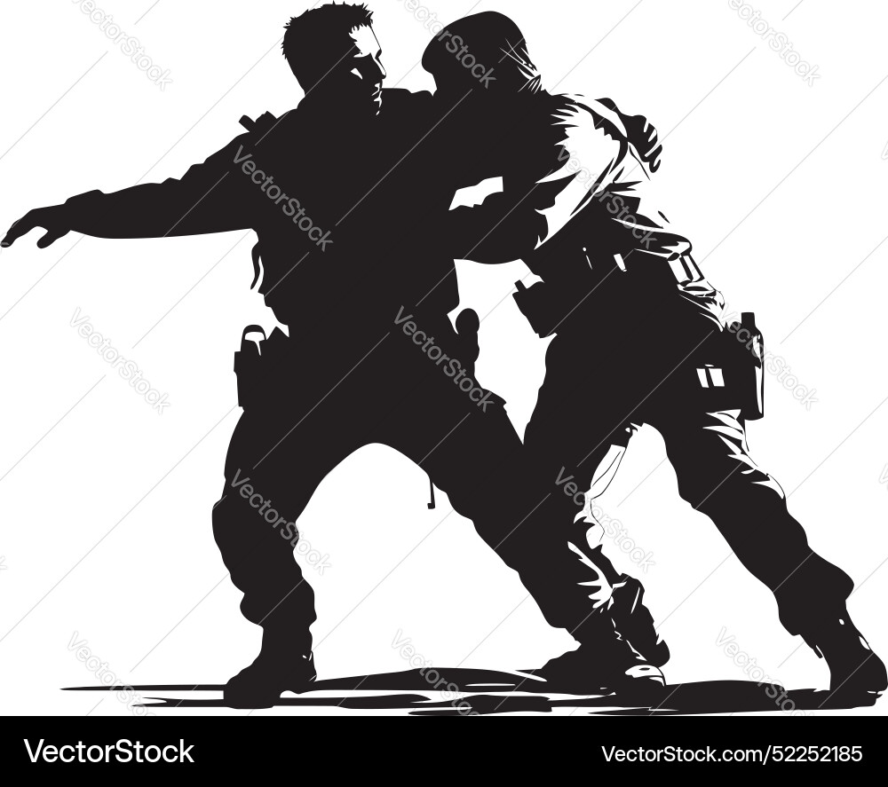 Raging shadows police force and violent fury Vector Image