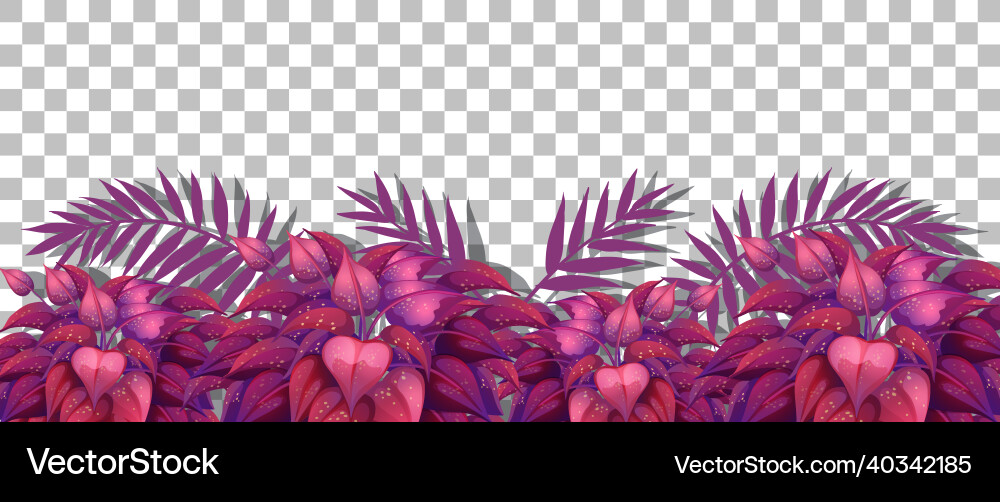 Red nature leaves frame transparent background Vector Image