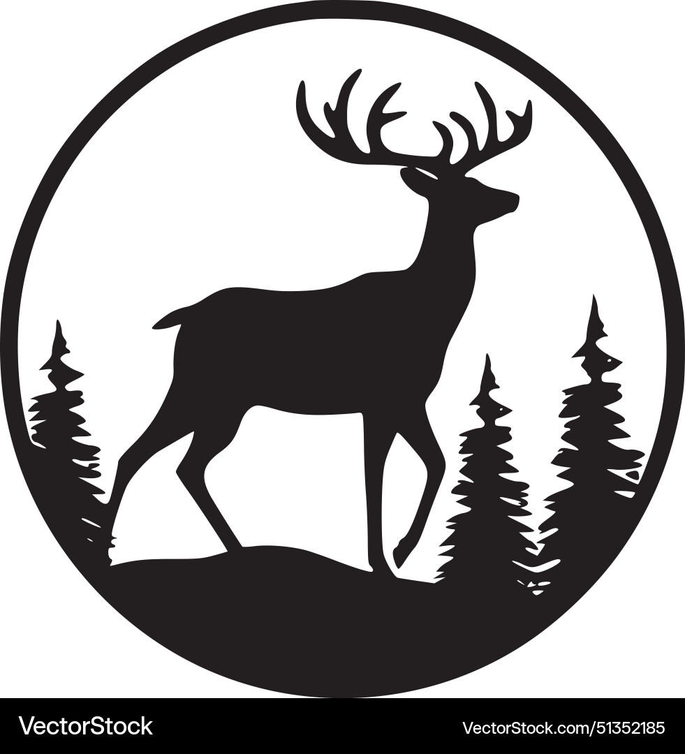 Reindeer - minimalist and flat logo Royalty Free Vector