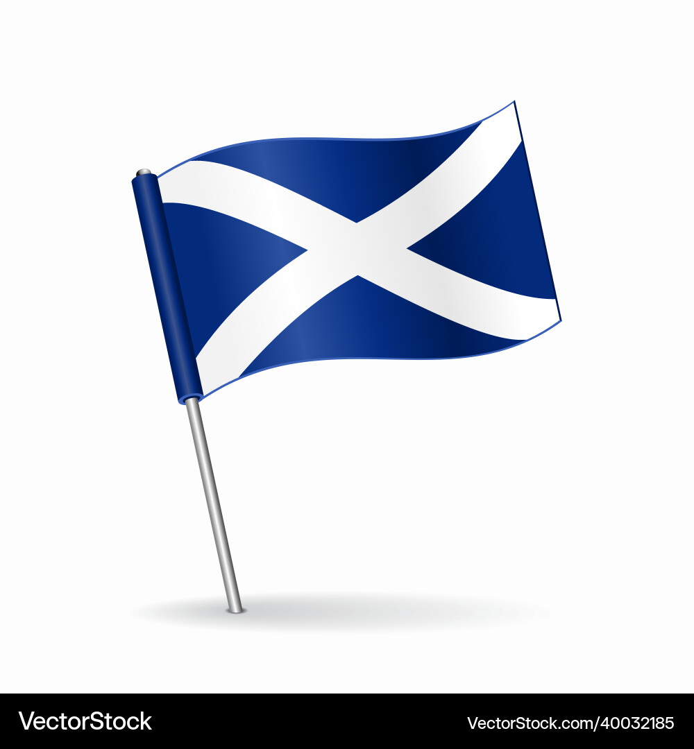 Scottish flag map pointer layout Royalty Free Vector Image