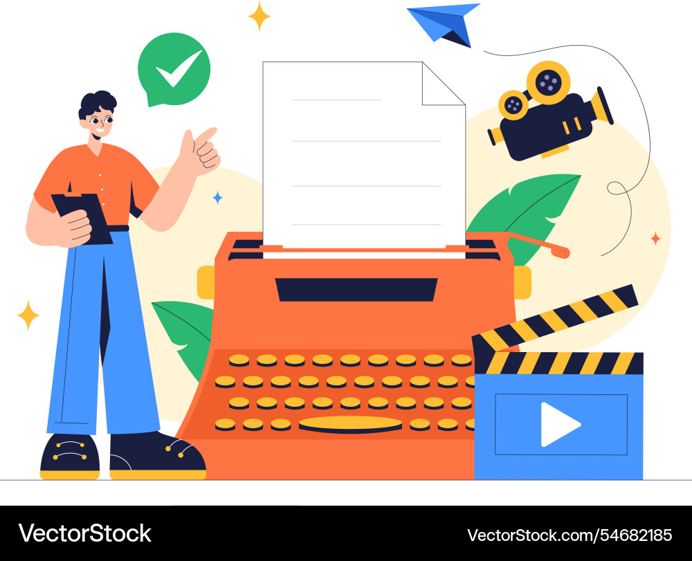 Screenwriter featuring a professional writer Vector Image