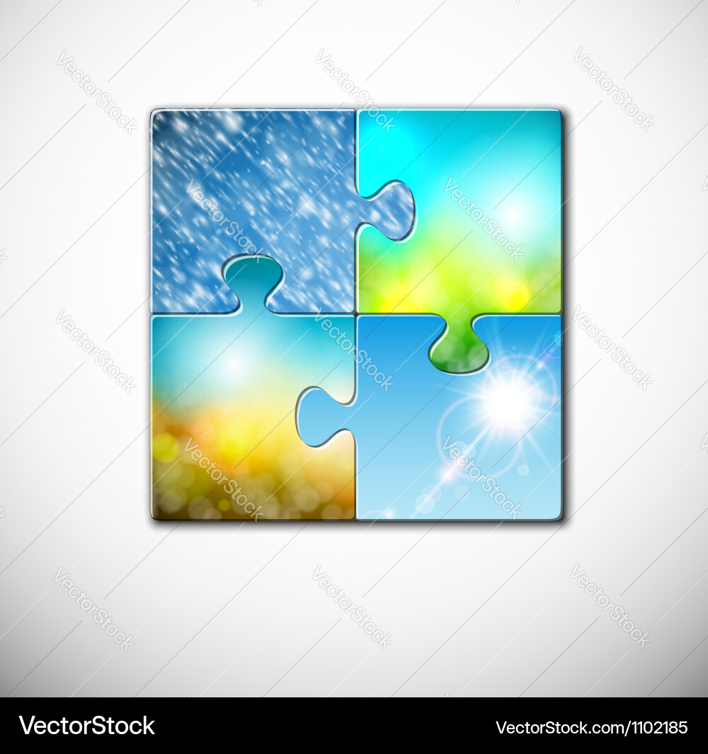 Seasons in puzzle Royalty Free Vector Image - VectorStock