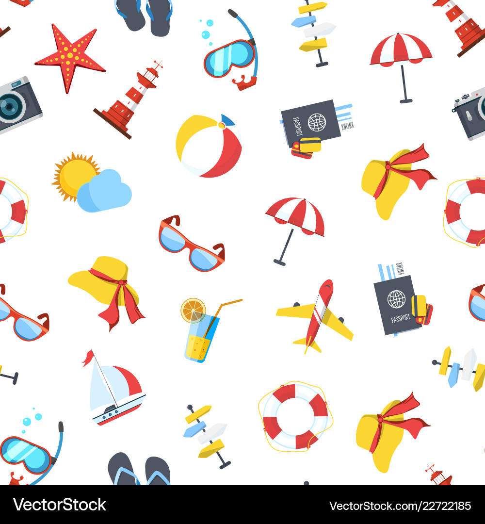 Travel elements pattern or background Royalty Free Vector