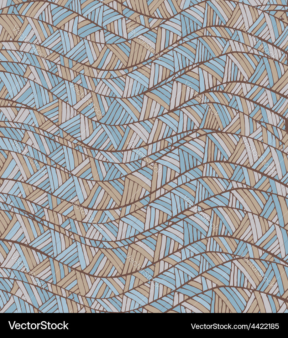 Vintage-Wellenlinie und Dreieck handgezeichnetes Muster