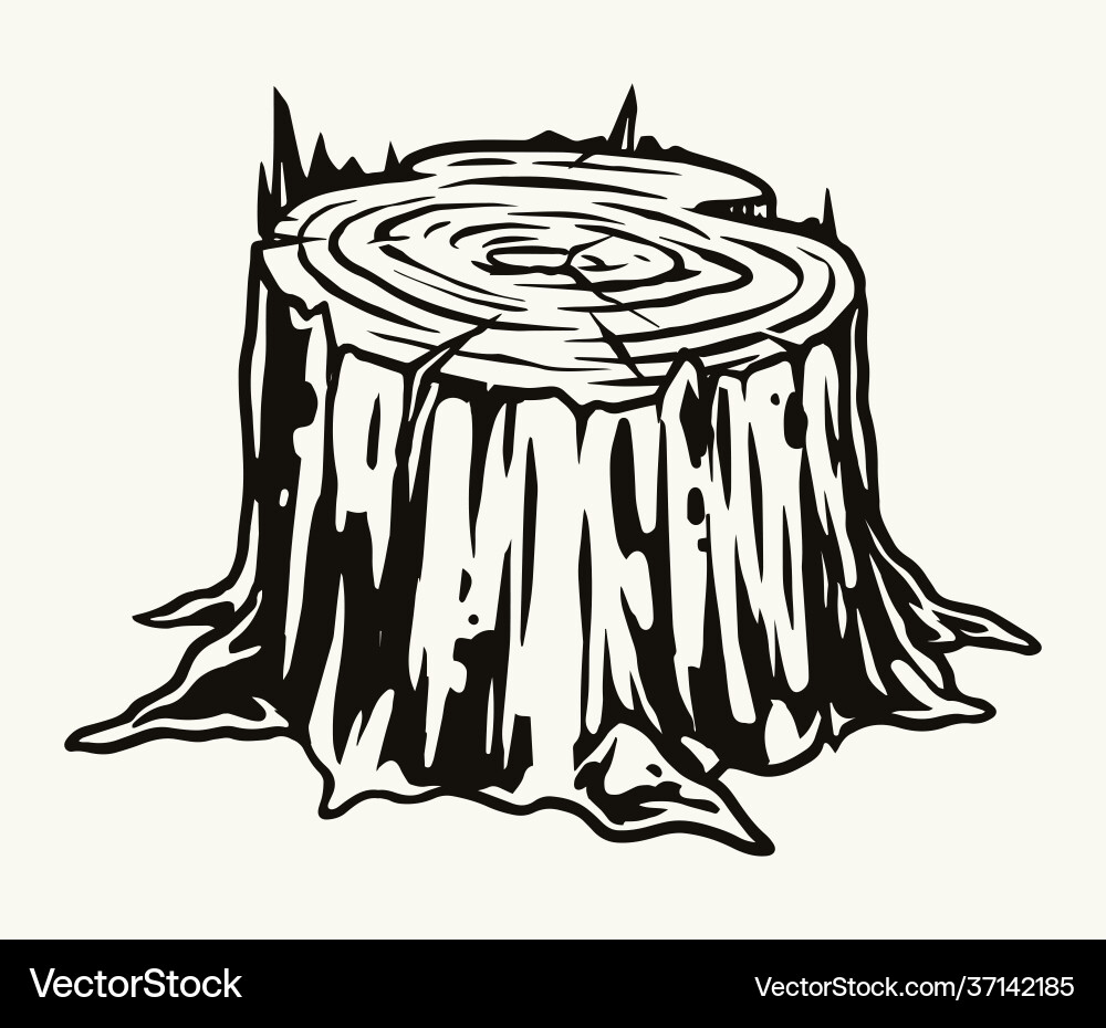Wood stump concept Royalty Free Vector Image - VectorStock