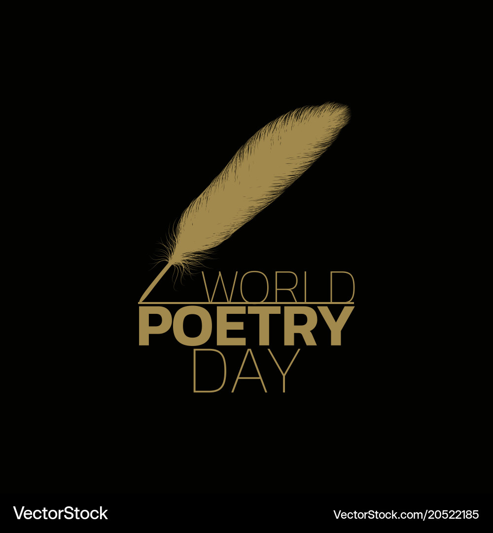 World poetry day logo icon design Royalty Free Vector Image