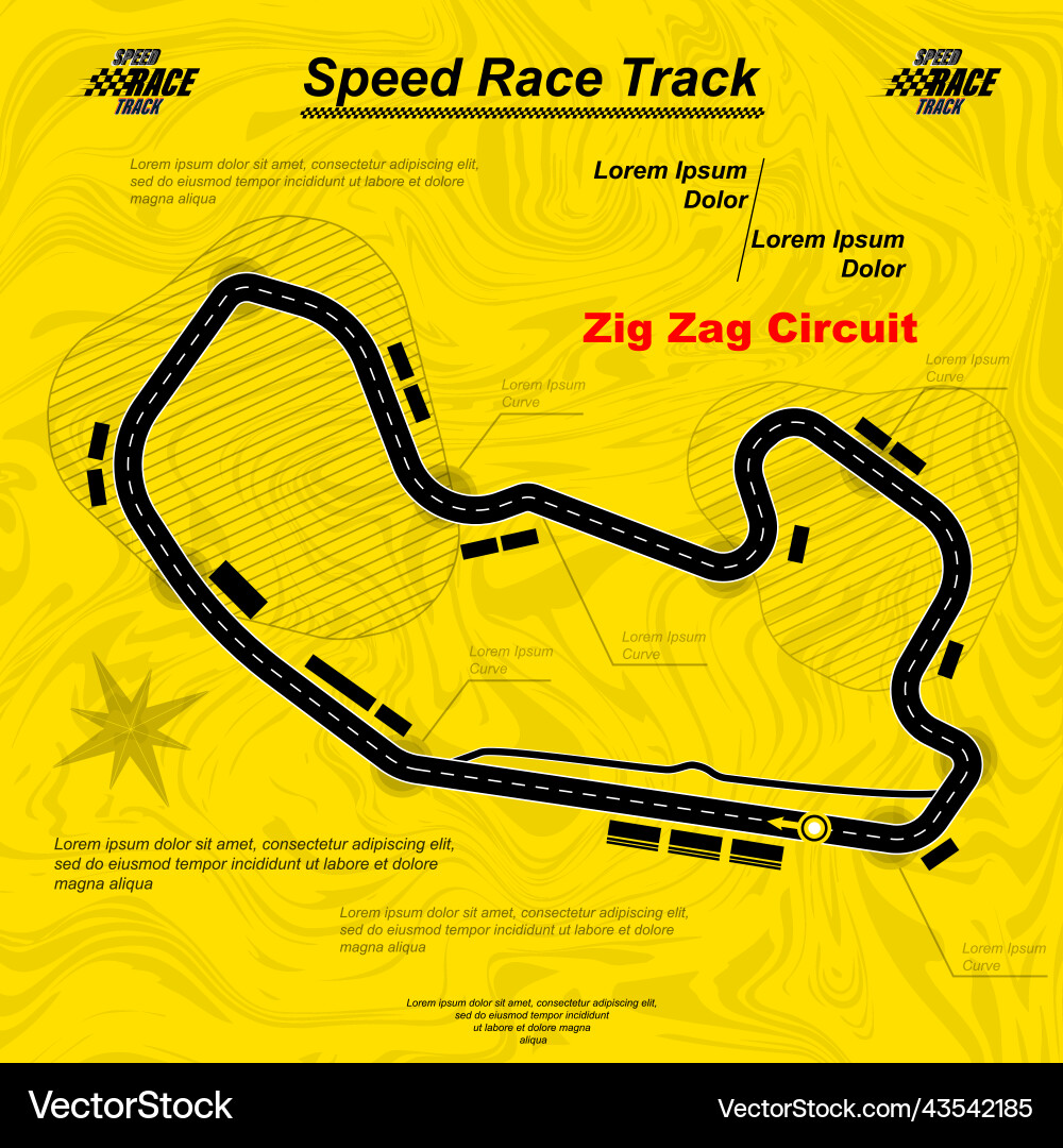 Yellow and black race track wallpaper Royalty Free Vector