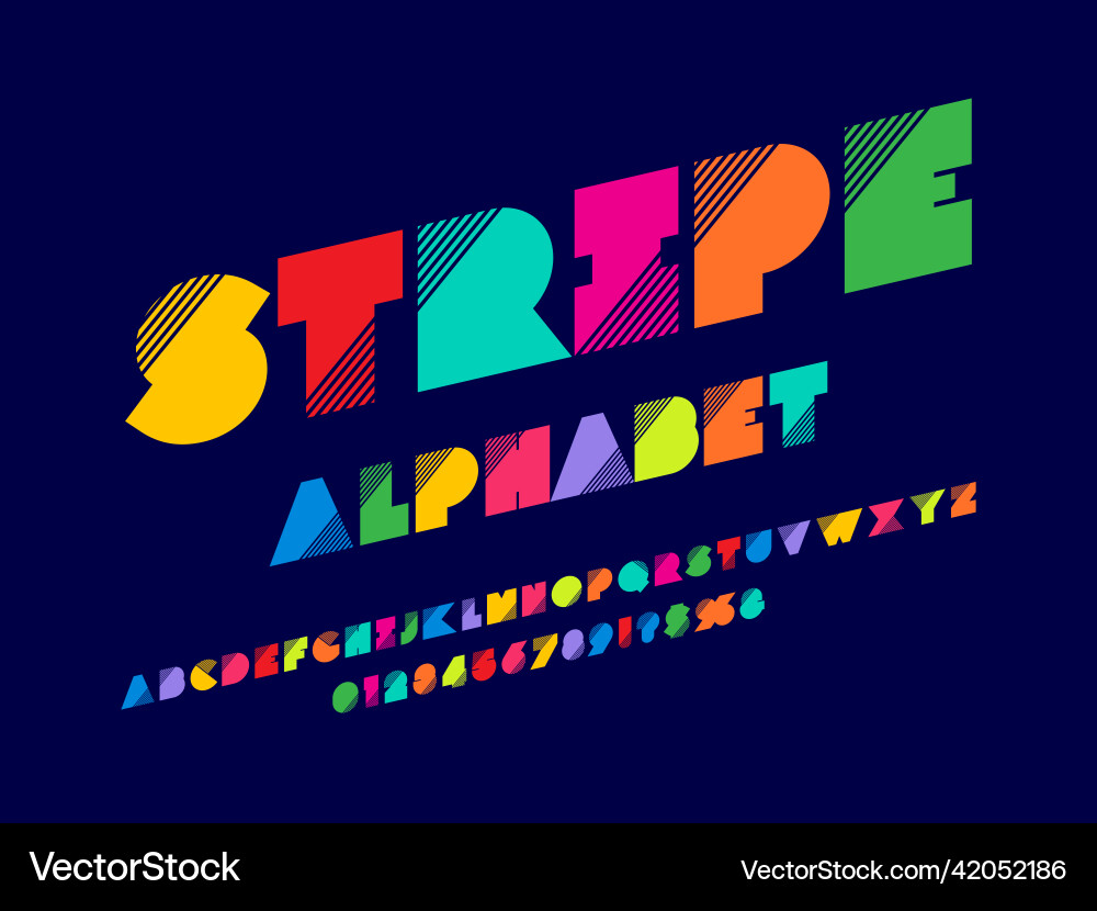 Colorful font Royalty Free Vector Image - VectorStock