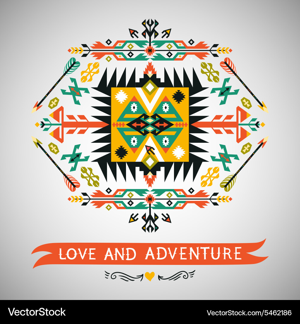Decorative element on native ethnic style Vector Image