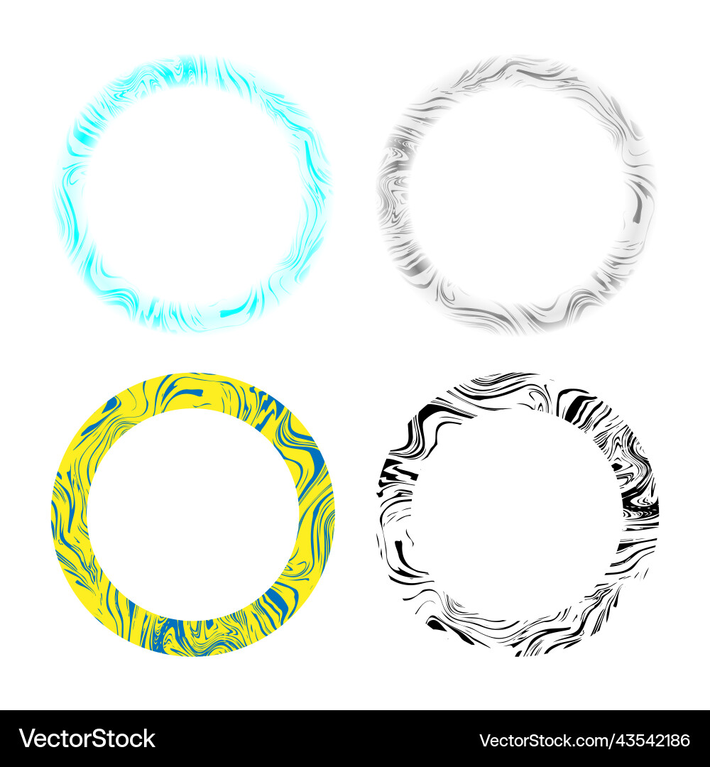 Different circle liquid textures ser Royalty Free Vector