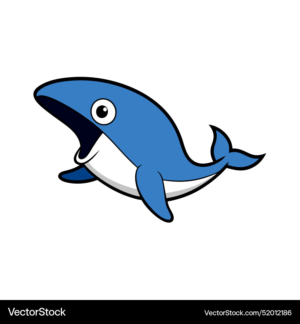 Fin whale fish screams icon Royalty Free Vector Image