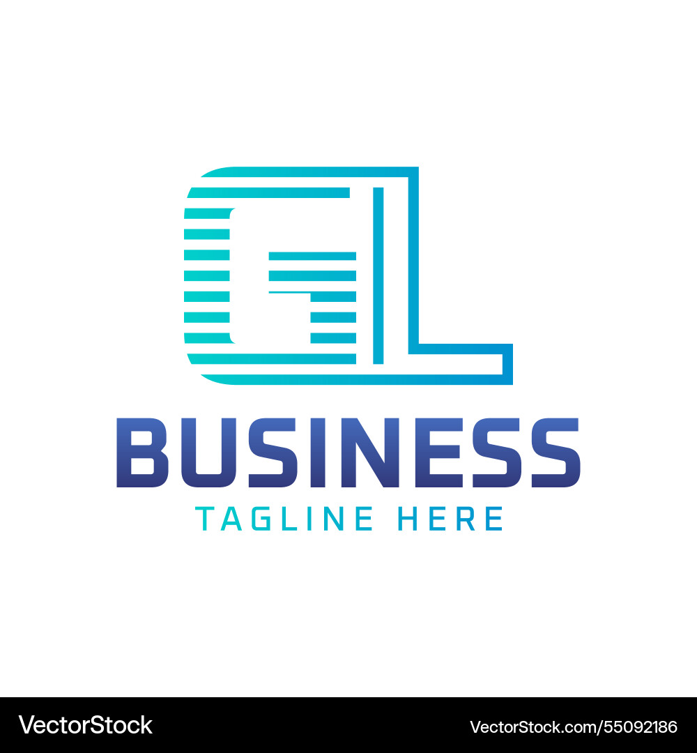 Gl logo design sleek modern letter Royalty Free Vector Image