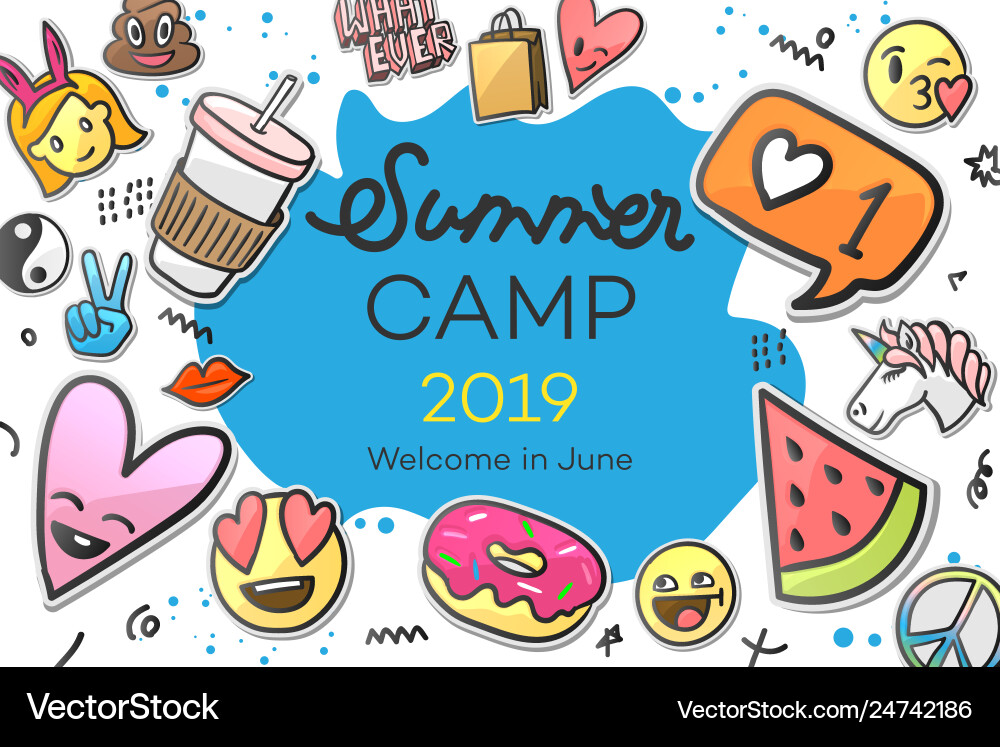 Kids Summer Camp - Bright & Fun! Royalty Free Vector
