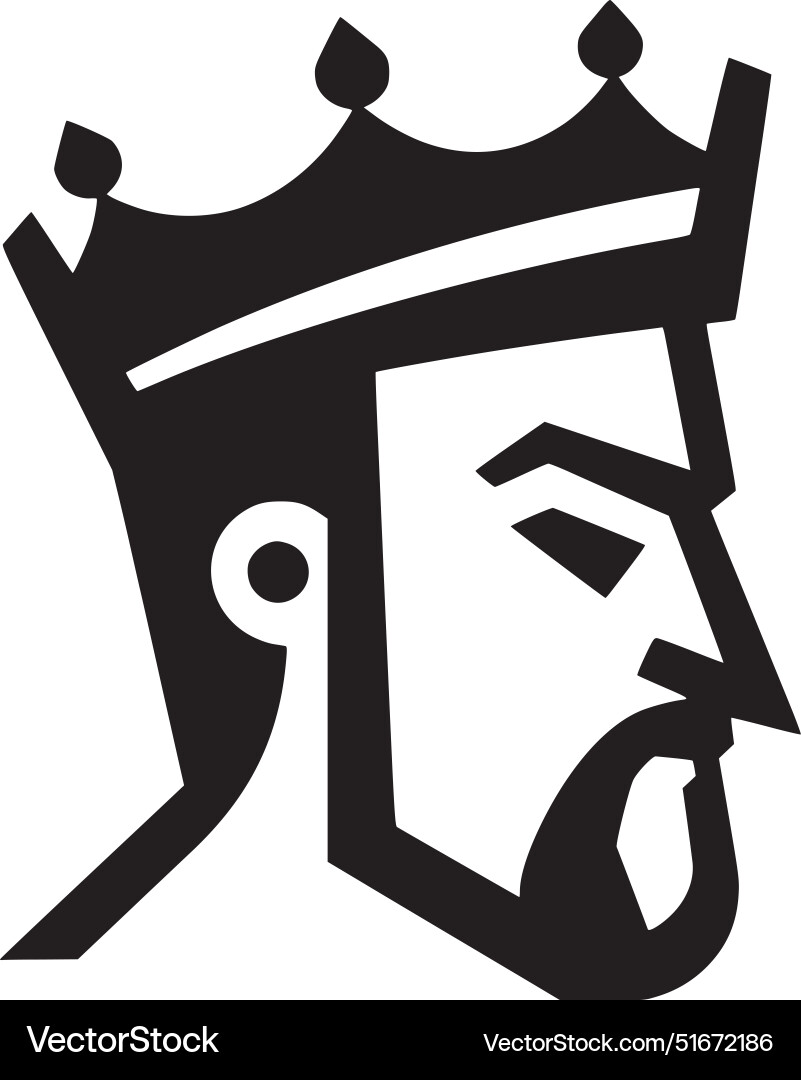 King - minimalist and flat logo Royalty Free Vector Image