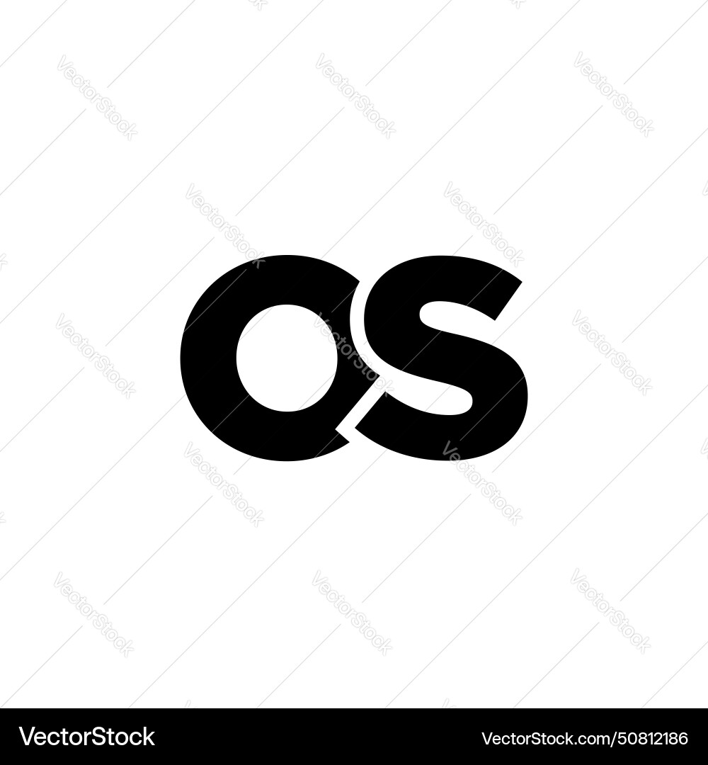 Letter o and s os logo design template minimal Vector Image