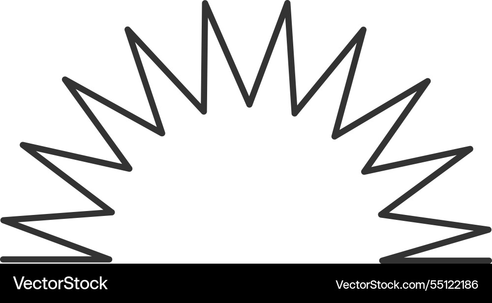 Semicircle formed by zigzag lines creating a sun Vector Image